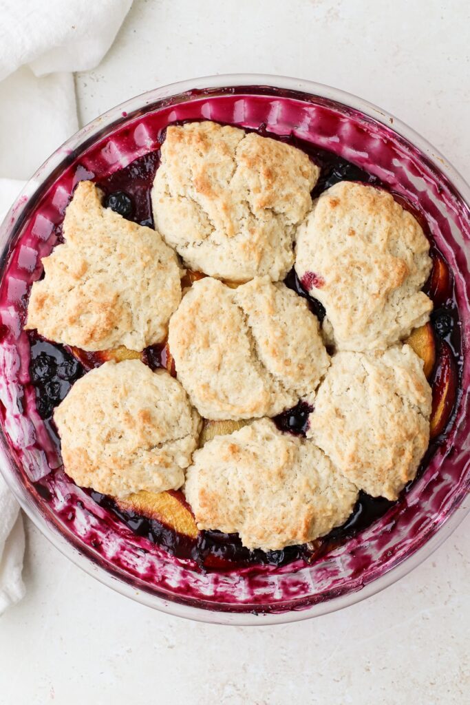 Blueberry Peach Cobbler - A Nourishing Plate