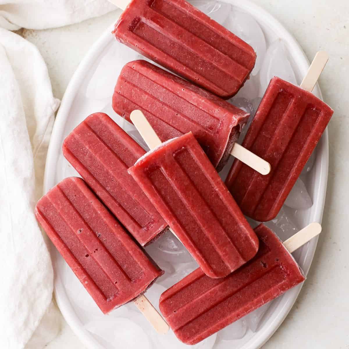 Cherry Mango Popsicles (No Added Sugar) - A Nourishing Plate