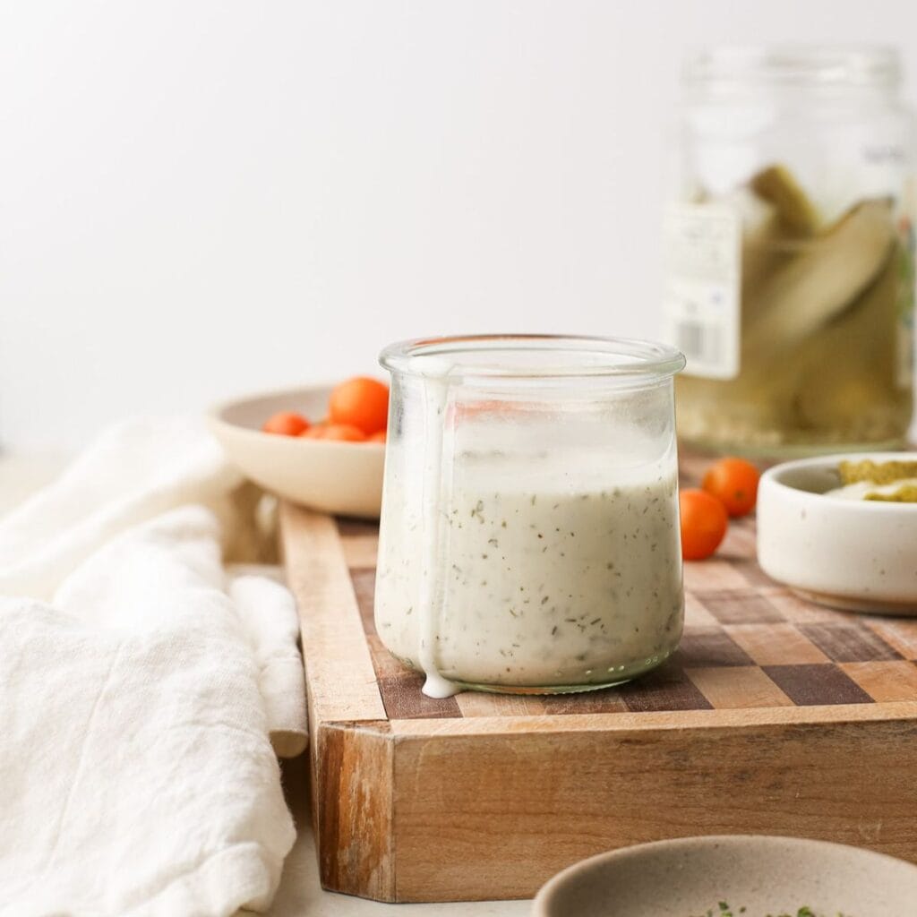 Dill Pickle Ranch Dressing (Dairy Free) - A Nourishing Plate
