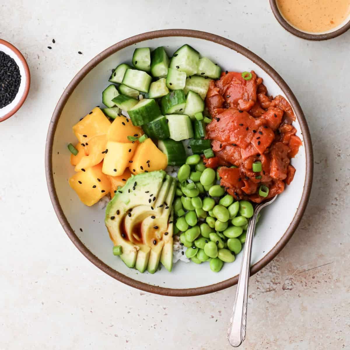 Smoked Salmon Poke Bowls - A Nourishing Plate