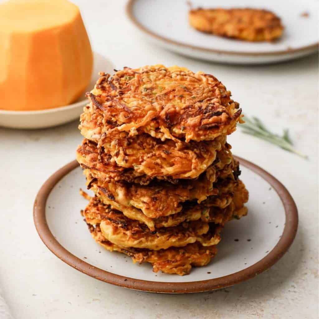 Crispy Butternut Squash Fritters (Gluten Free Option) - A Nourishing Plate
