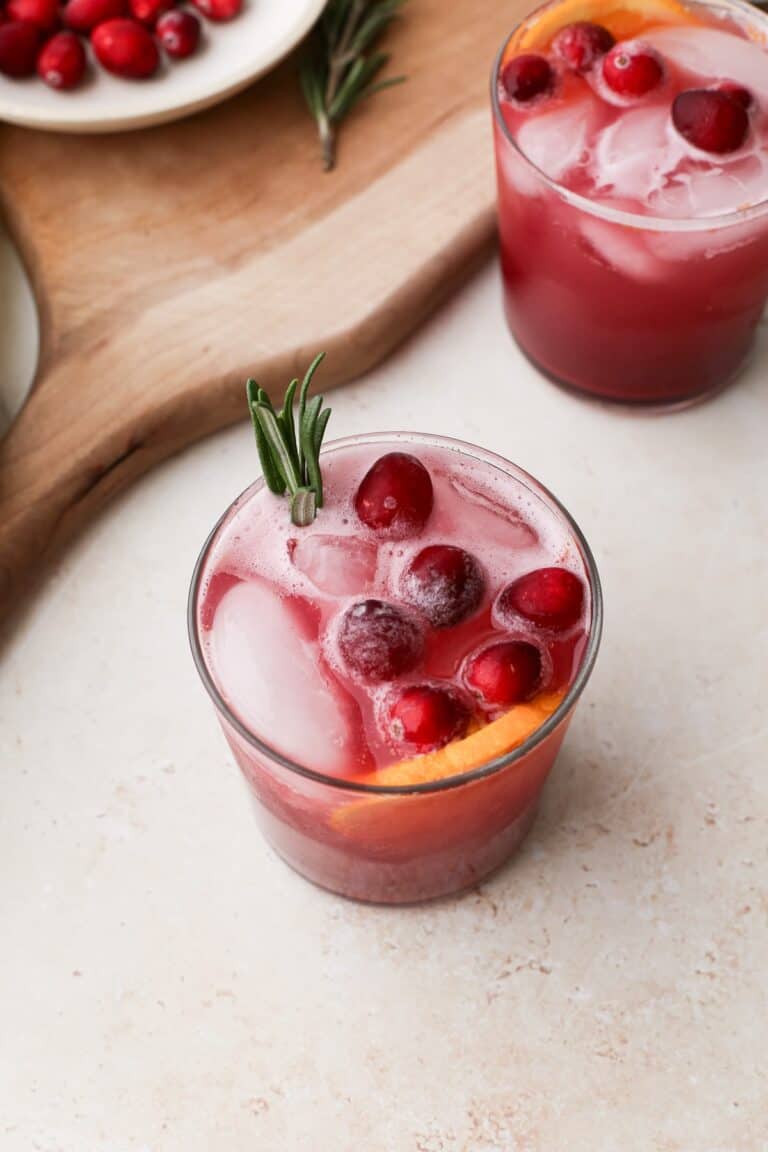 Sparkling Cranberry Mocktail With Ginger & Orange - A Nourishing Plate