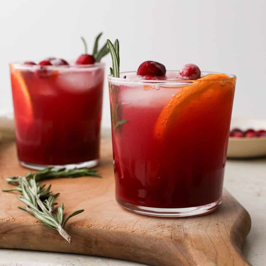 Sparkling Cranberry Mocktail With Ginger & Orange - A Nourishing Plate