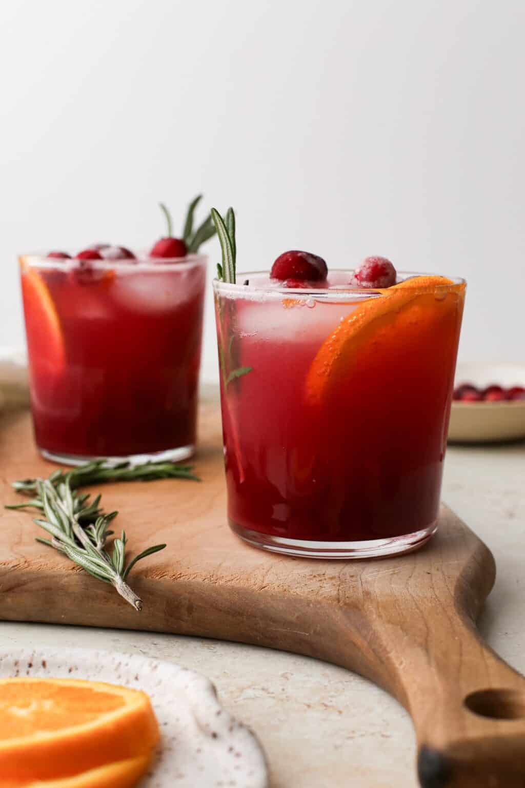 Sparkling Cranberry Mocktail With Ginger & Orange - A Nourishing Plate