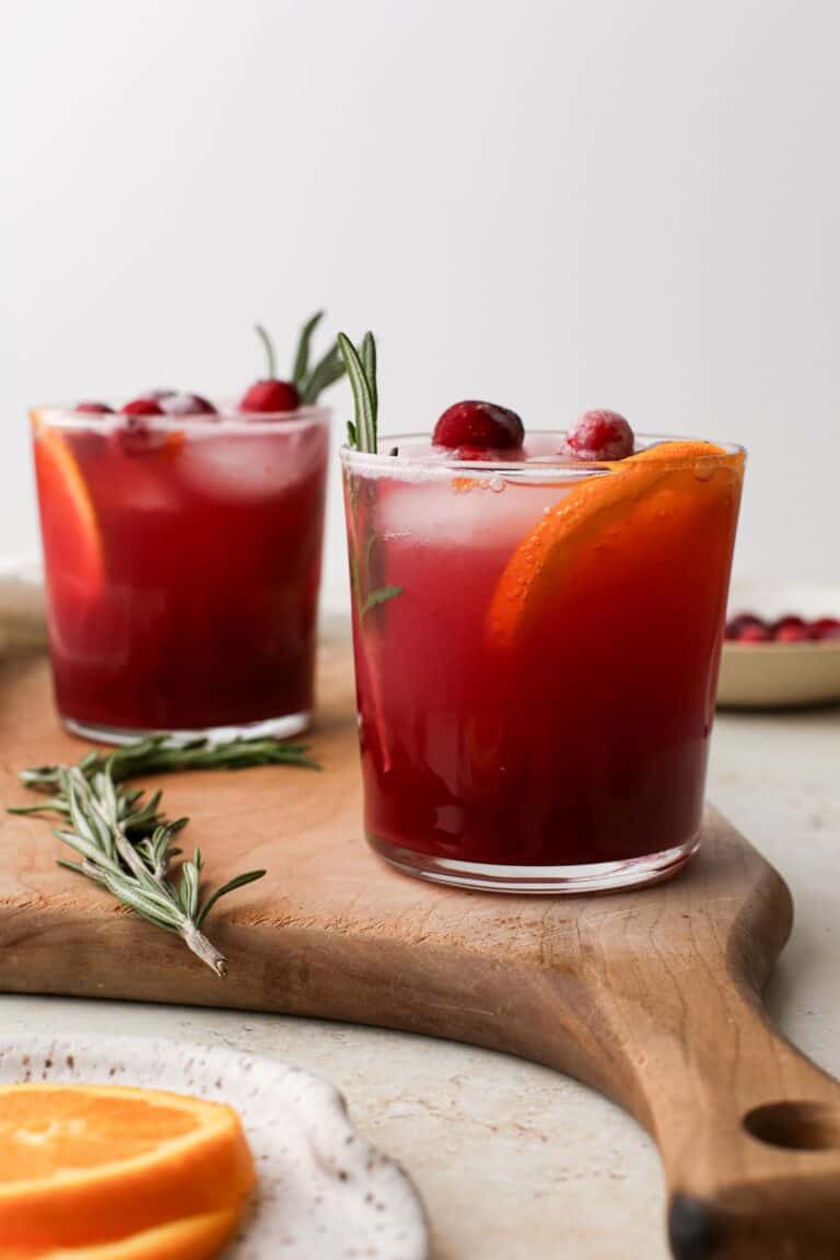 Sparkling Cranberry Mocktail With Ginger & Orange - A Nourishing Plate