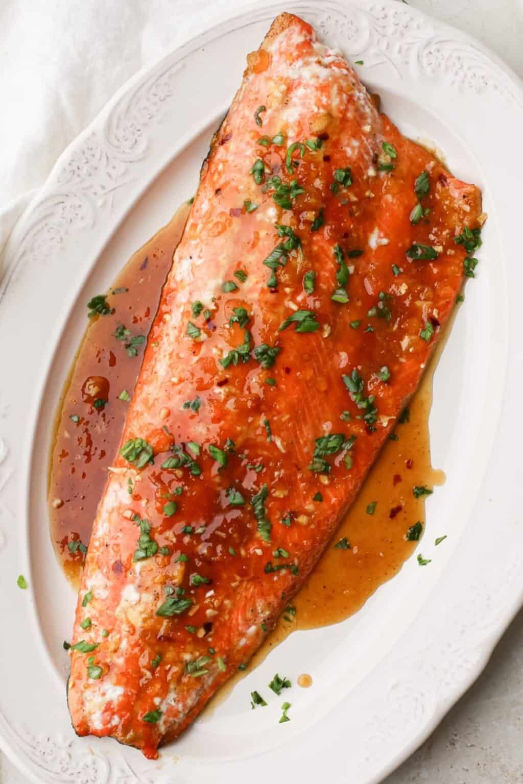 Baked Apricot Glazed Salmon - A Nourishing Plate