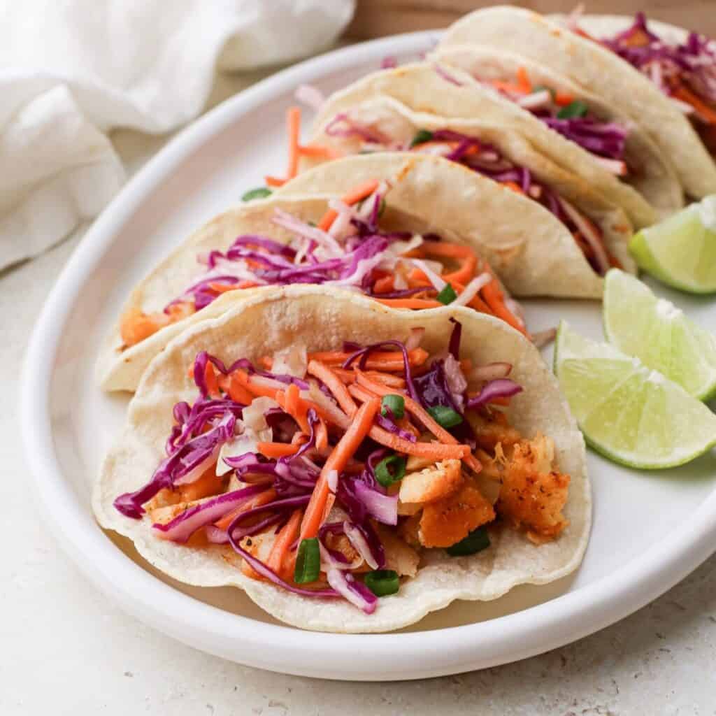 Blackened Cod Fish Tacos With Slaw - A Nourishing Plate