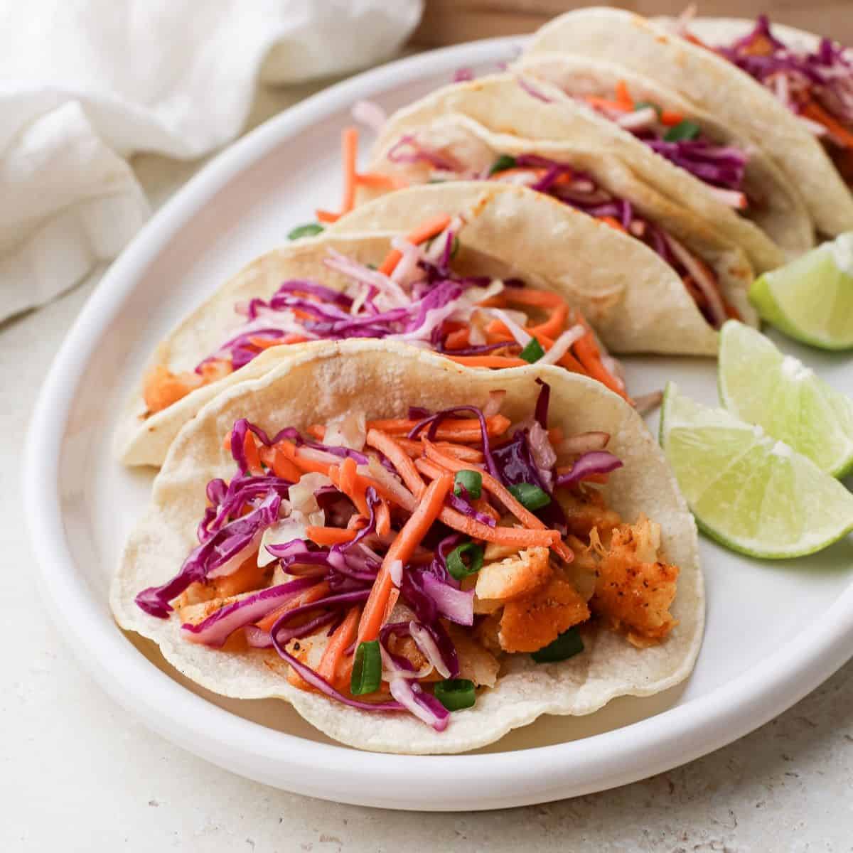 Blackened Cod Fish Tacos With Slaw - A Nourishing Plate