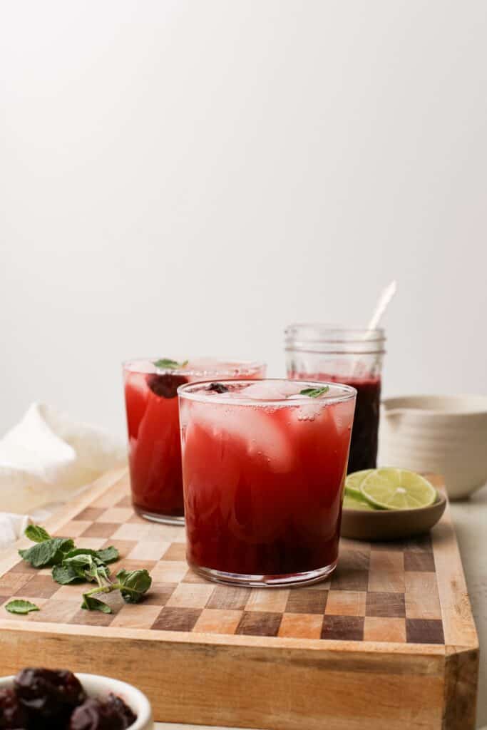 Sparkling Cherry Mocktail With Lime - A Nourishing Plate