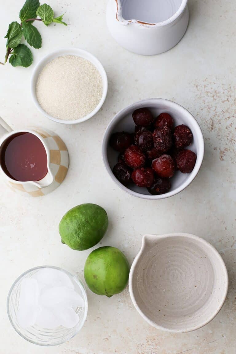 Sparkling Cherry Mocktail With Lime - A Nourishing Plate