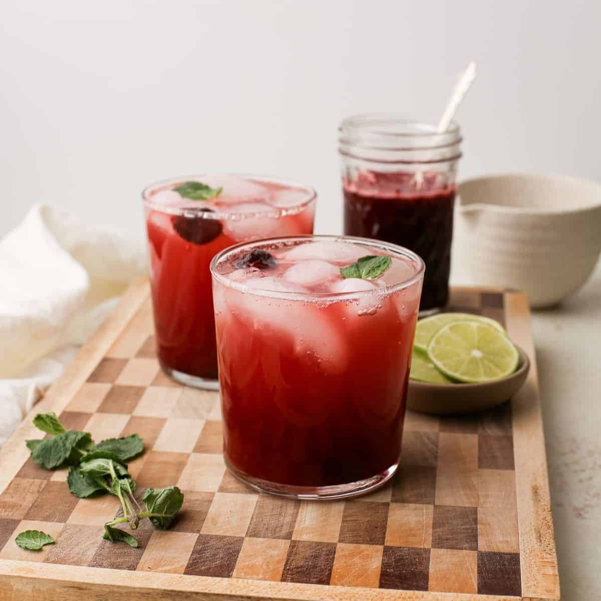 Sparkling Cherry Mocktail With Lime - A Nourishing Plate