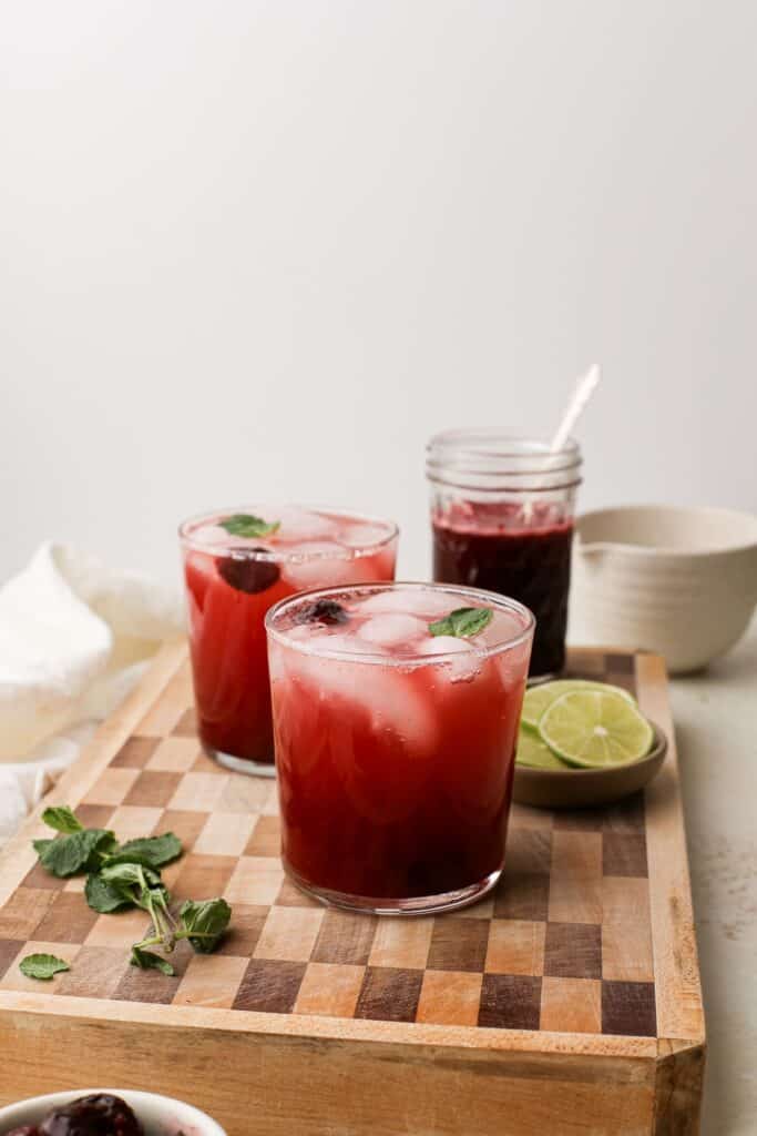 Sparkling Cherry Mocktail With Lime - A Nourishing Plate