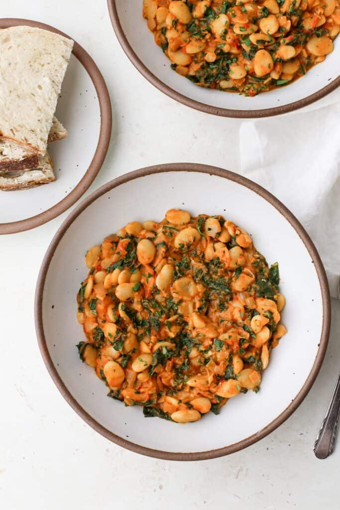 15 Minute Creamy Harissa Butter Beans - A Nourishing Plate