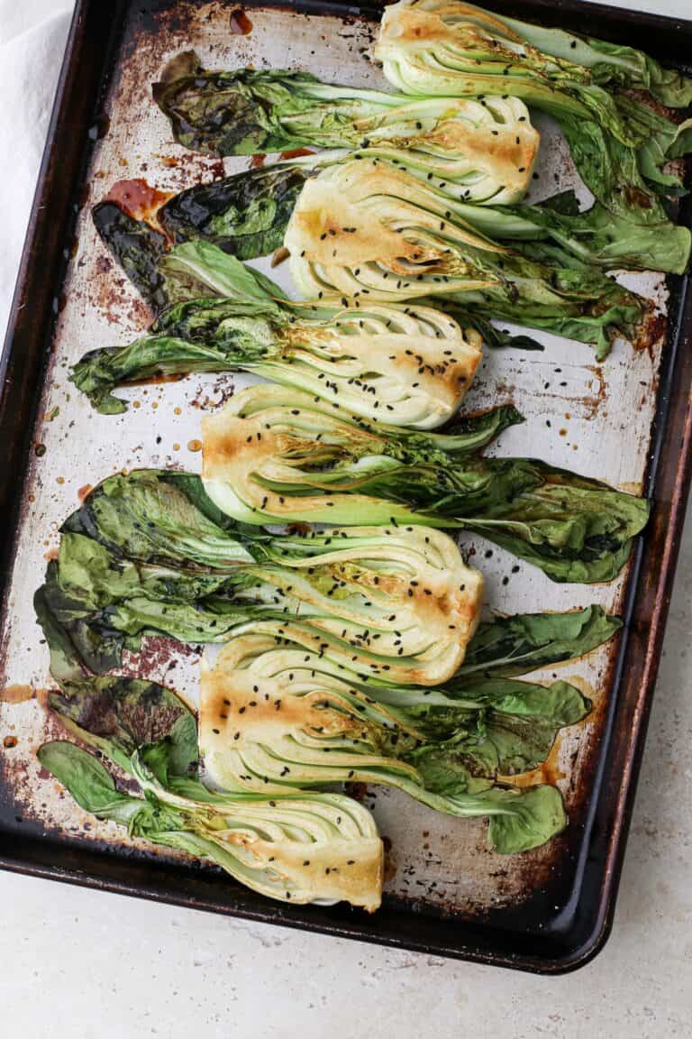 Easy Oven Roasted Bok Choy - A Nourishing Plate