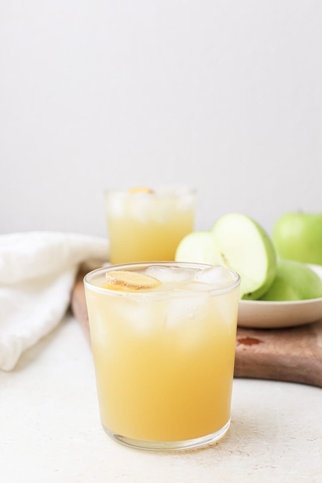 Green Apple Mocktail With Lemon Ginger Syrup - A Nourishing Plate