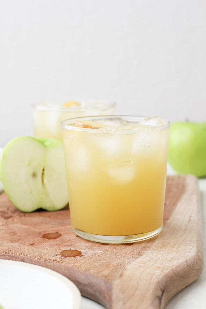 Green Apple Mocktail With Lemon Ginger Syrup - A Nourishing Plate