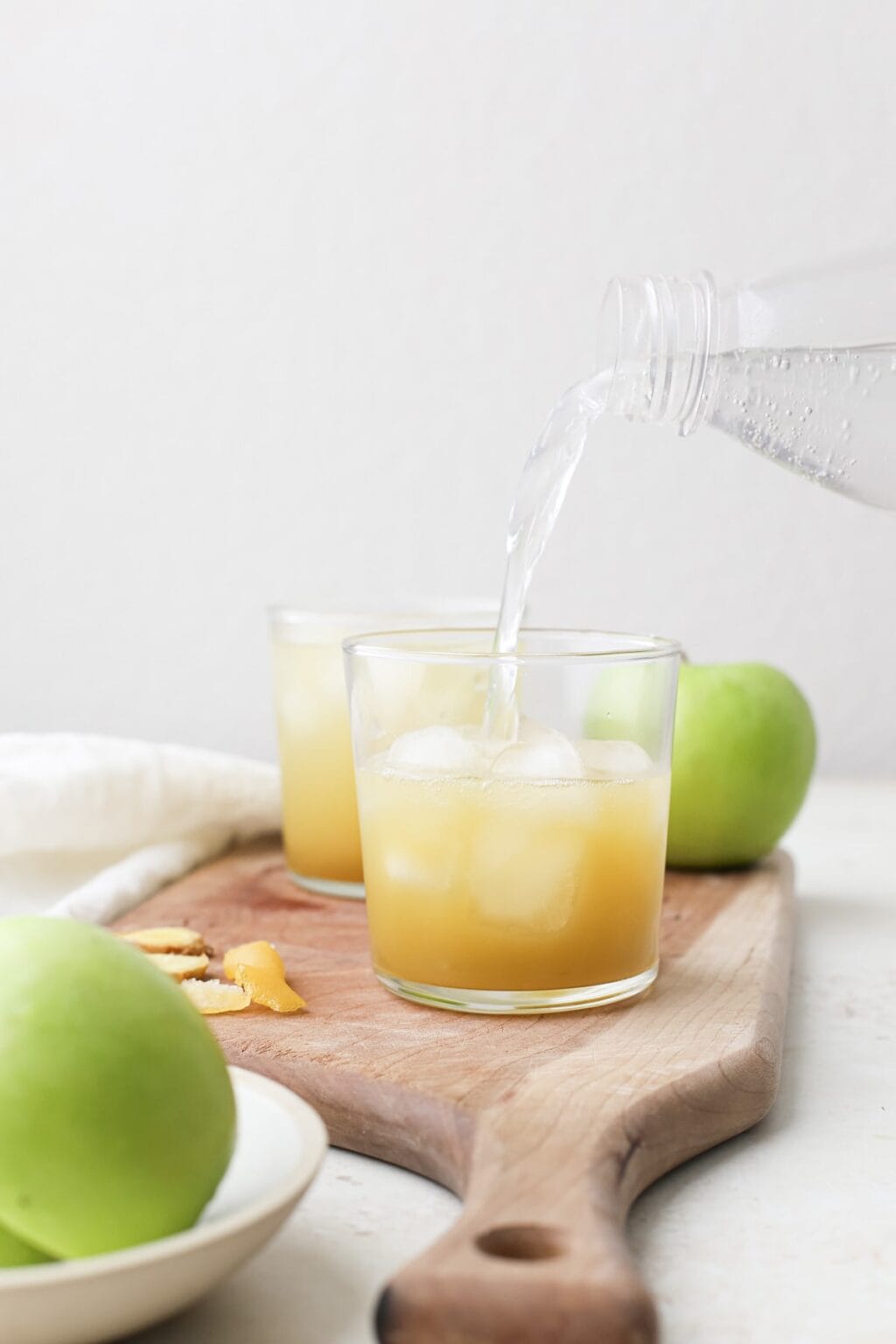 Green Apple Mocktail With Lemon Ginger Syrup - A Nourishing Plate