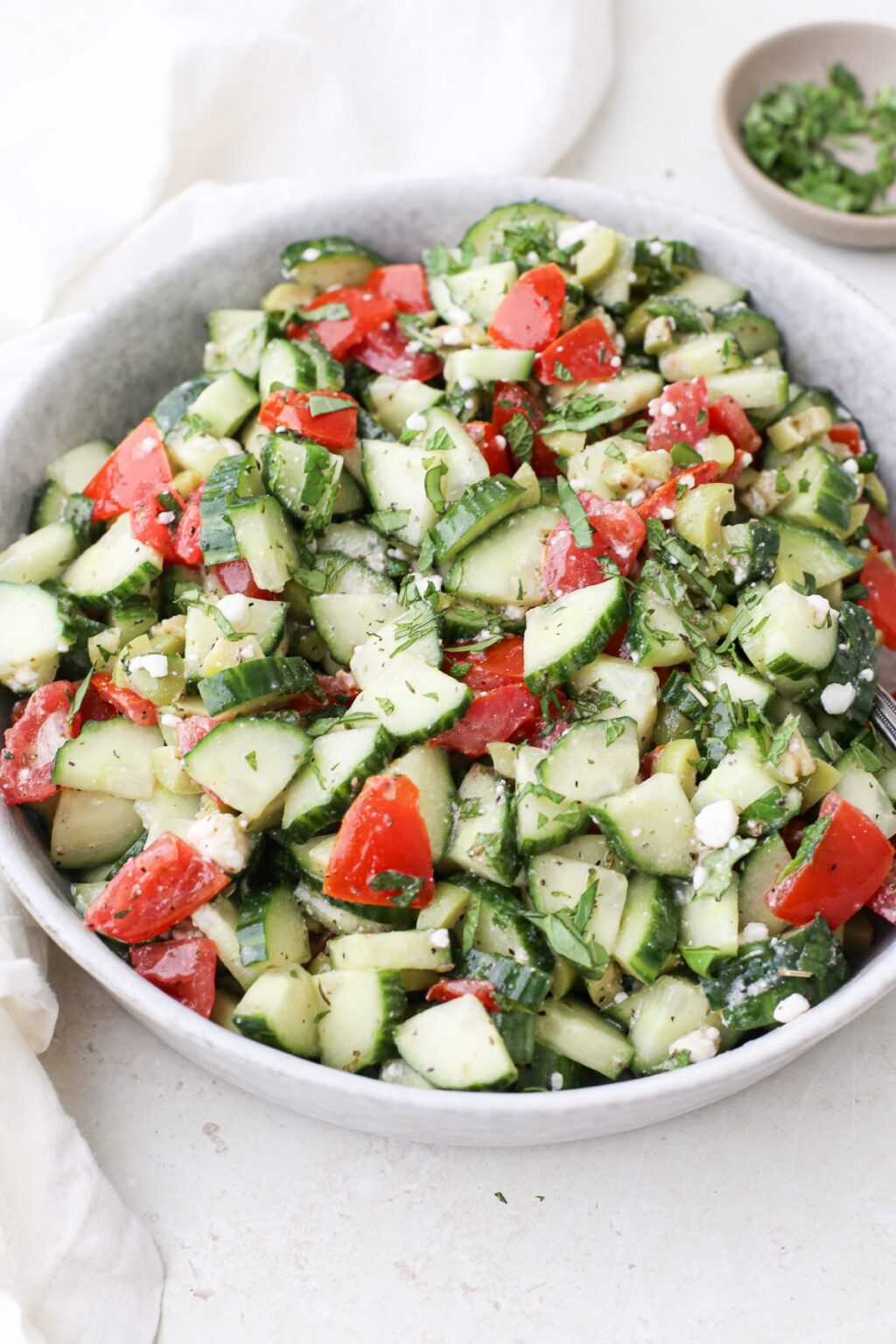 Mediterranean Cucumber Salad With Tomato - A Nourishing Plate