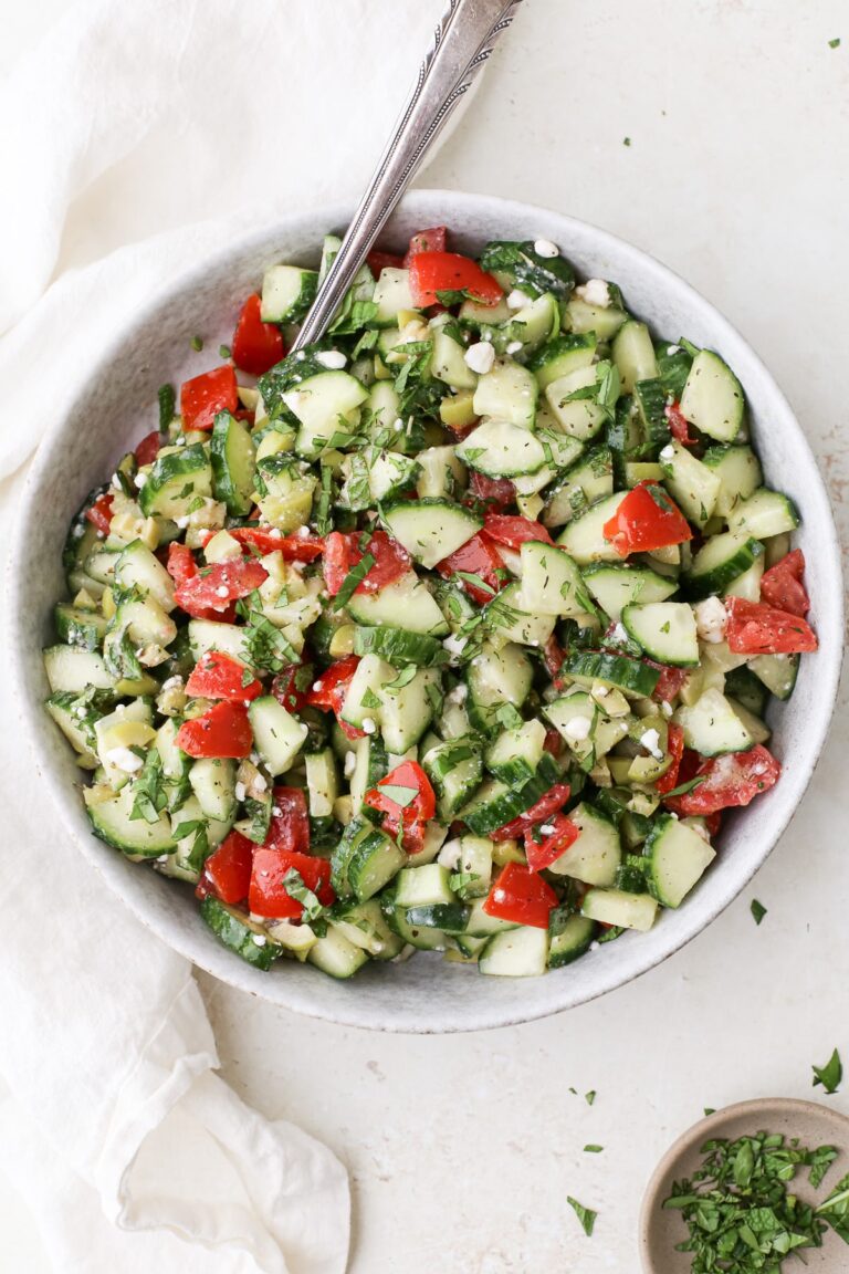 Mediterranean Cucumber Salad With Tomato - A Nourishing Plate